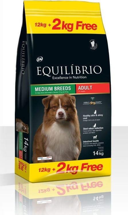 Equilibrio Adult Medium Breeds 12kg+2kg - gappay.gr